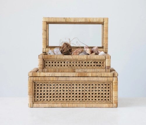 Rattan Display Box w Lid | Coastal Home Store